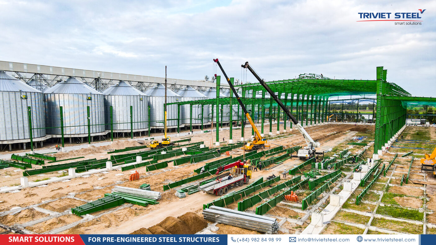 STEEL STRUCTURE FACTORY PROJECT HANH PHUC RICE MILL - Nhà Thép Trí Việt
